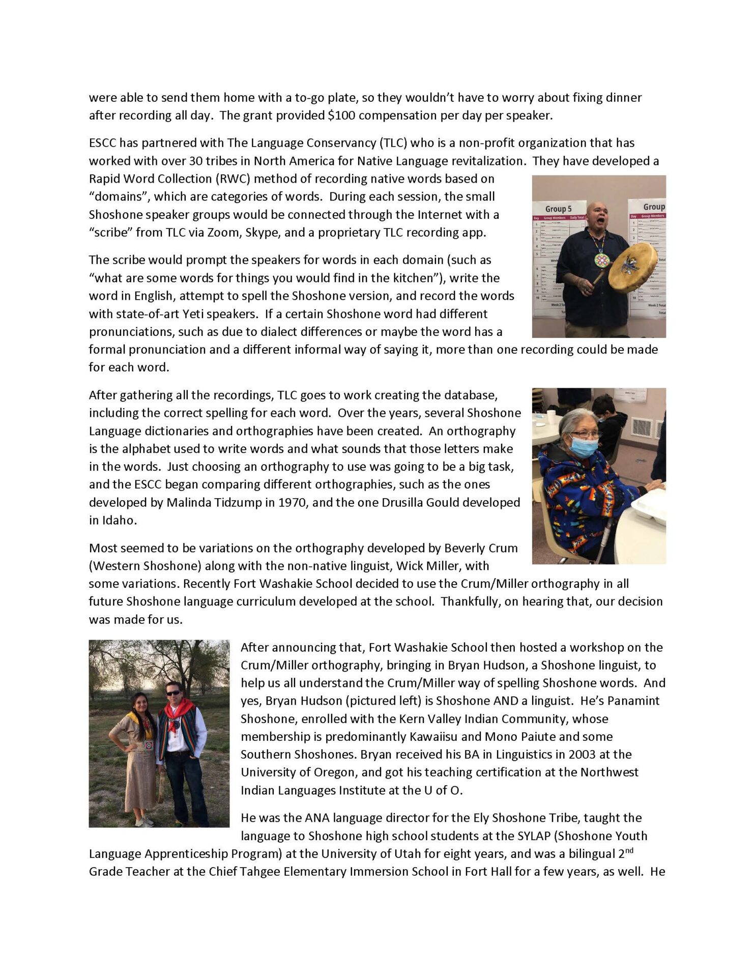 Rapid Word Collection- Eastern Shoshone Language Project- click here to ...