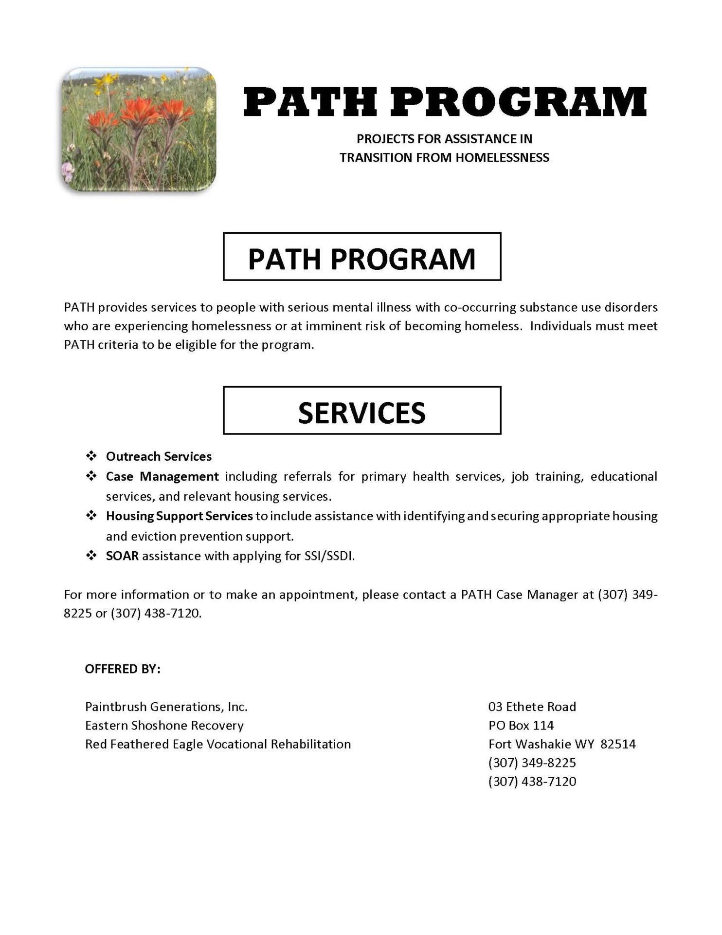 Path Program now taking clients - Eastern Shoshone